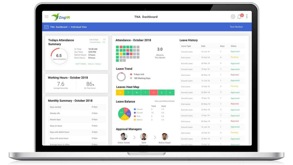 Top 9 Leave Management System in India | Zimyo